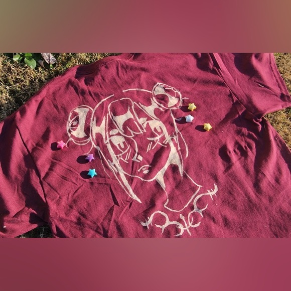 Tops | Homemade Dark Red Bleach Design Of An Anime Character | Poshmark